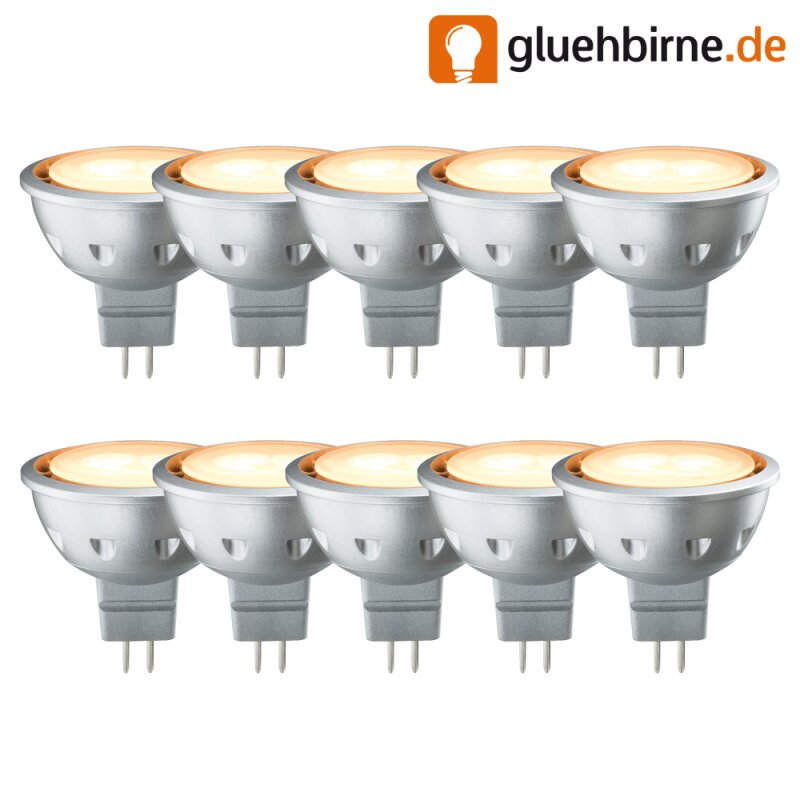 10 X Paulmann Led Reflektor 5w Gu5 3 12v 30° Goldlicht 2000k Extra Wa