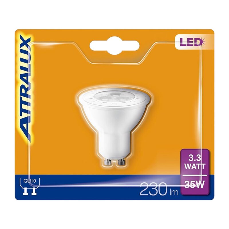 Attralux LED Leuchtmittel Reflektor GU10 3,3W = 35W 230lm 2700K warmw Attralux LED Leuchtmittel Reflektor GU10 3,3W = 35W 230lm 2700K warmw