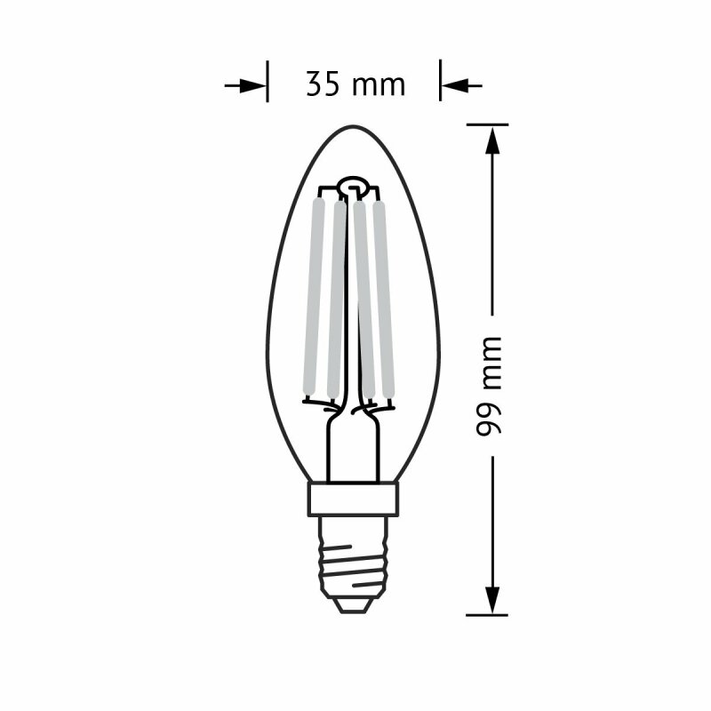 6 X Osram Led Filament Leuchtmittel Kerze 4w Fast 40w E14 Klar 2700k