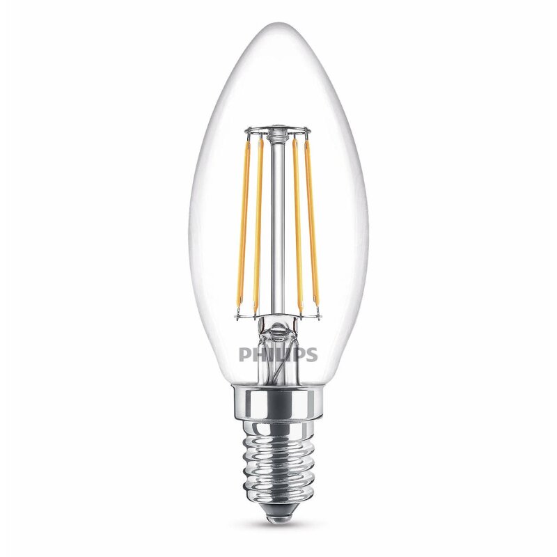 Philips Led Filament Kerze 4w 40w E14 Klar 470lm Glühlampe Glühbirn