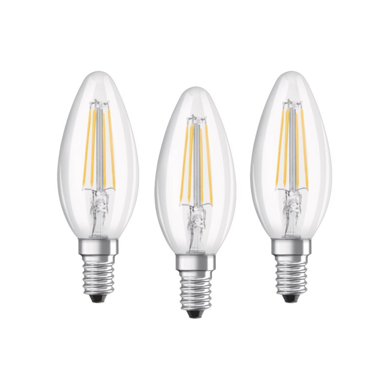 3 X Osram Led Filament Leuchtmittel Kerzen 4w 40w E14 Klar Neutralw