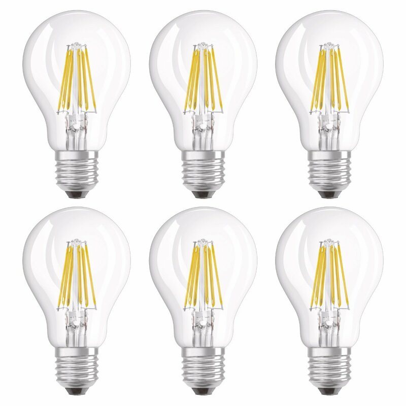 6 X Osram Led Filament Leuchtmittel Retrofit Birnenform 8w 75w E27