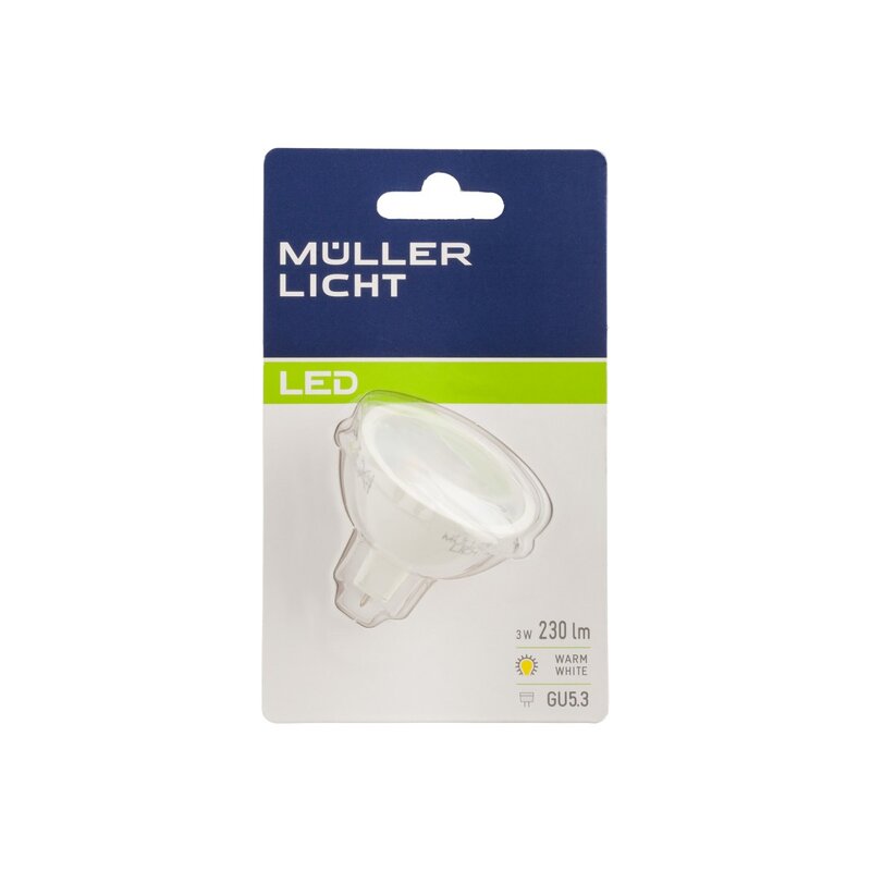 Müller Licht Led Leuchtmittel Reflektor 3w Gu5 3 12v Mr16 Warmweiß 27