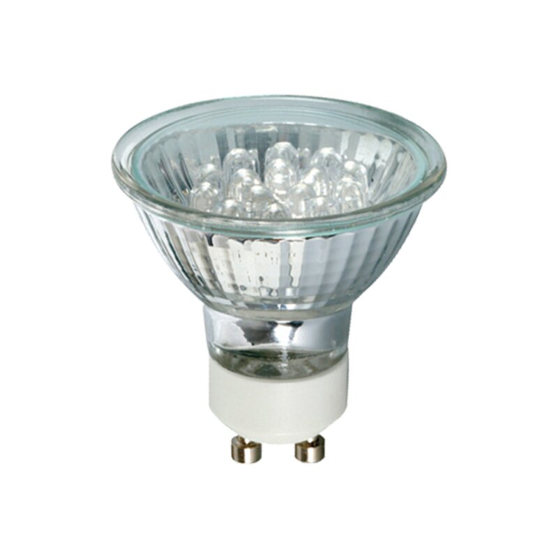 10 X Led Leuchtmittel Glas Reflektor 1w Gu10 Warmweiß 3000k Flood 24°