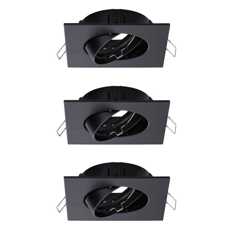 3 x Paulmann Einbauleuchten Spot-Set Quadro schwenkbar eckig Schwarz 3 x Paulmann Einbauleuchten Spot-Set Quadro schwenkbar eckig Schwarz