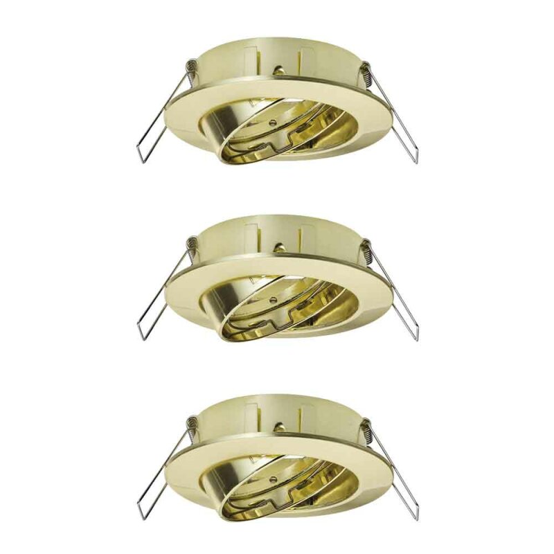 3 x Paulmann Einbauleuchten Spot-Set schwenkbar Messing gebürstet IP2 3 x Paulmann Einbauleuchten Spot-Set schwenkbar Messing gebürstet IP2