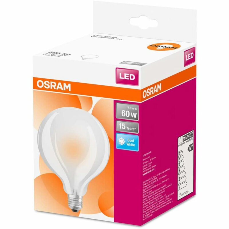 Osram LED Filament Retrofit Classic Globe G95 6,5W = 60W E27 matt 806 Osram LED Filament Retrofit Classic Globe G95 6,5W = 60W E27 matt 806