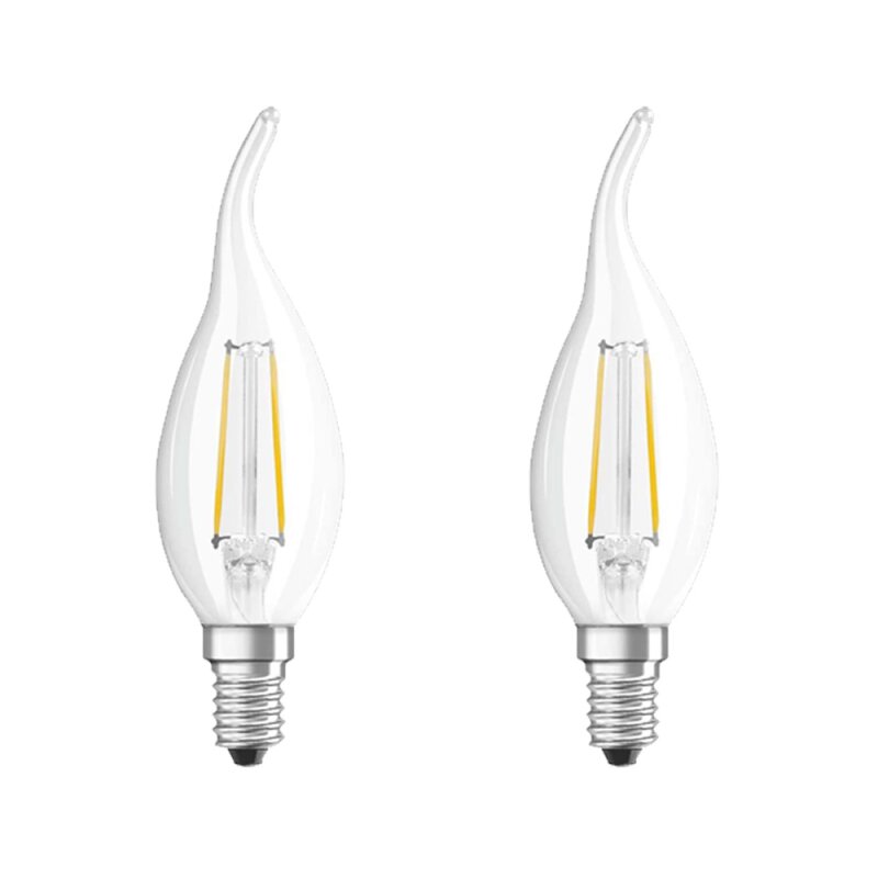 2 X Osram Led Filament Windstoß Kerze Retrofit Classic Ba 4w 40w E1