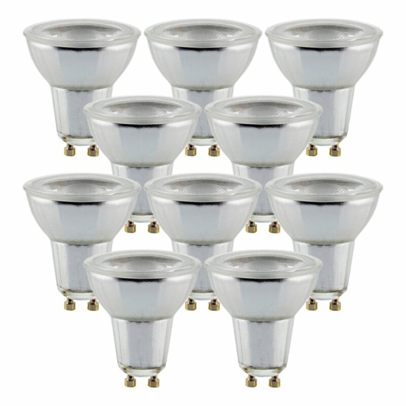 10 X Led Premium Glas Reflektor 7w Gu10 500lm Warmweiß 2700k Flood 38