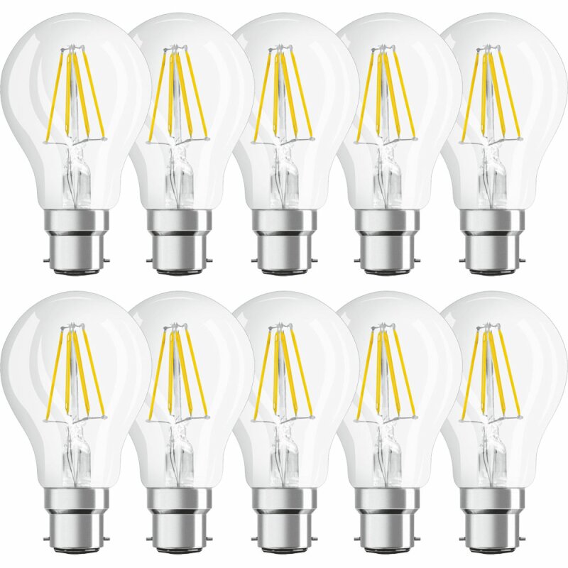 10 x Osram LED Filament Leuchtmittel Parathom Birnenform 7W = 60W B22 10 x Osram LED Filament Leuchtmittel Parathom Birnenform 7W = 60W B22