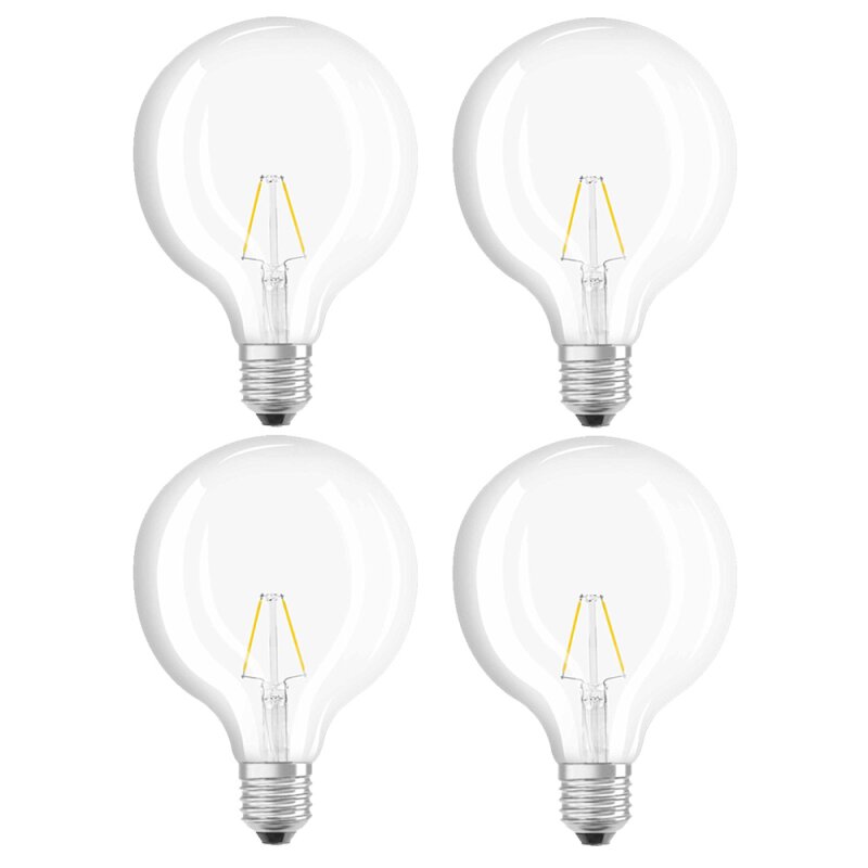 4 x Osram LED Retrofit Classic Globe 125 2W = 25W E27 250lm warmweiß 4 x Osram LED Retrofit Classic Globe 125 2W = 25W E27 250lm warmweiß