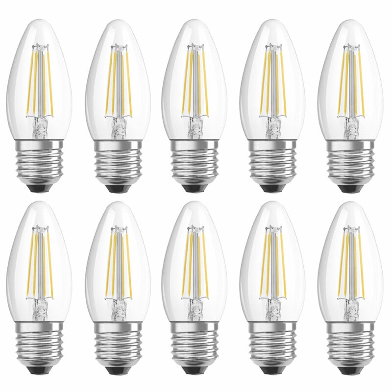 10 X Osram Led Filament Leuchtmittel Retrofit Kerze 4w 40w E27 Klar