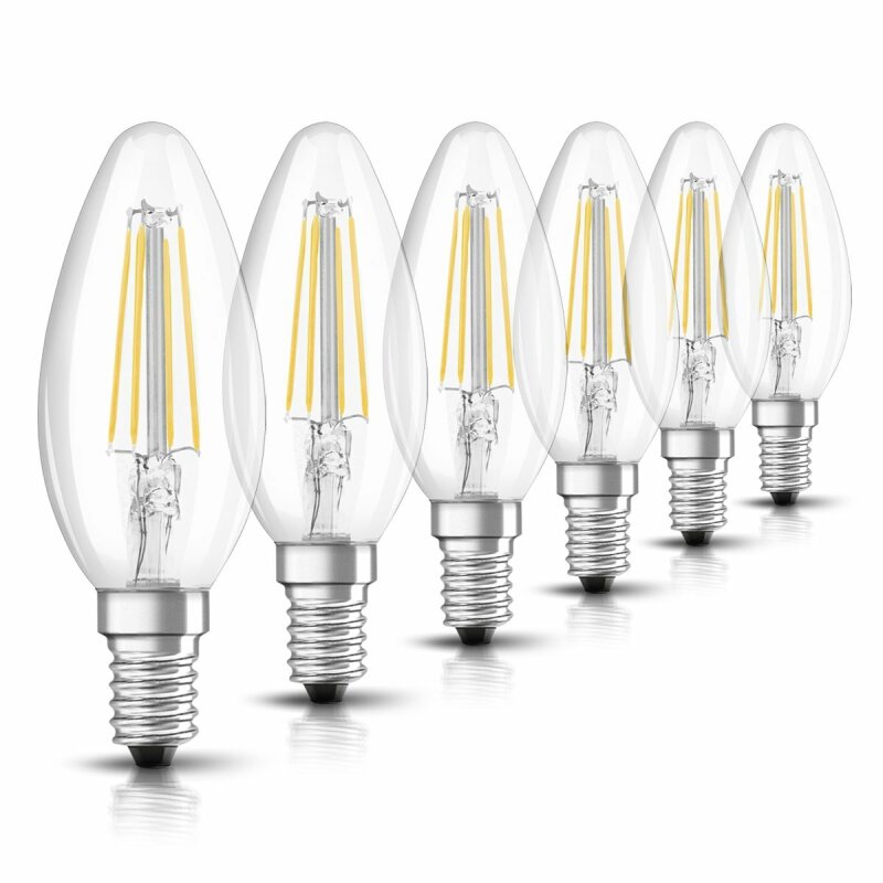 6 X Osram Led Filament Leuchtmittel Retrofit Classic B Kerze 6w 60w