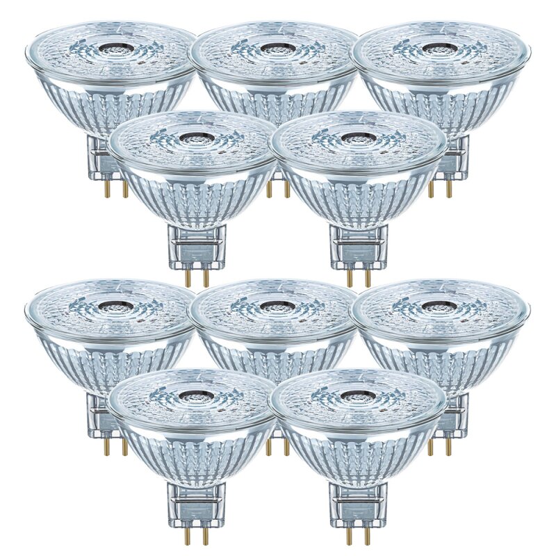 10 X Osram Led Mr16 Glas Reflektor 5w 35w Gu5 3 350lm Warmweiß 3000