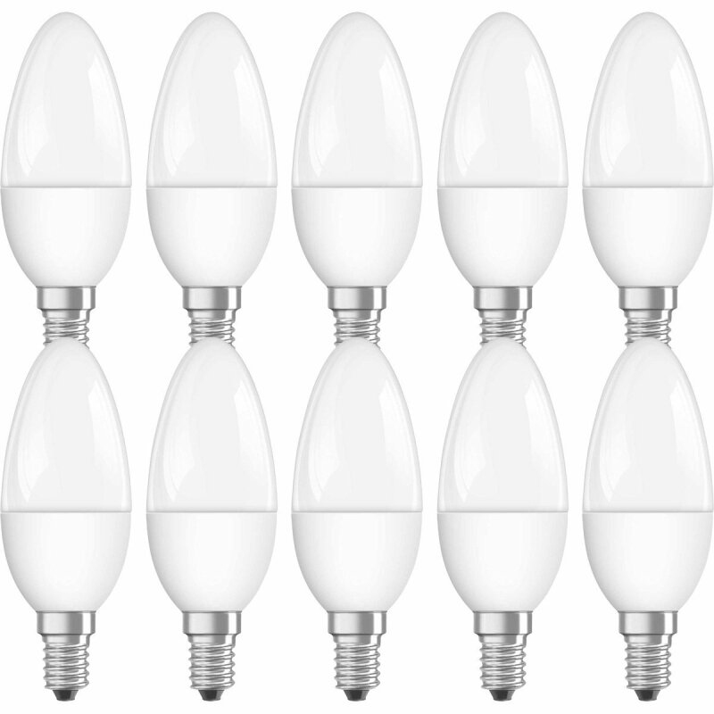 10 x Osram LED Parathom Leuchtmittel Kerze 5W = 40W E14 matt 470lm wa 10 x Osram LED Parathom Leuchtmittel Kerze 5W = 40W E14 matt 470lm wa