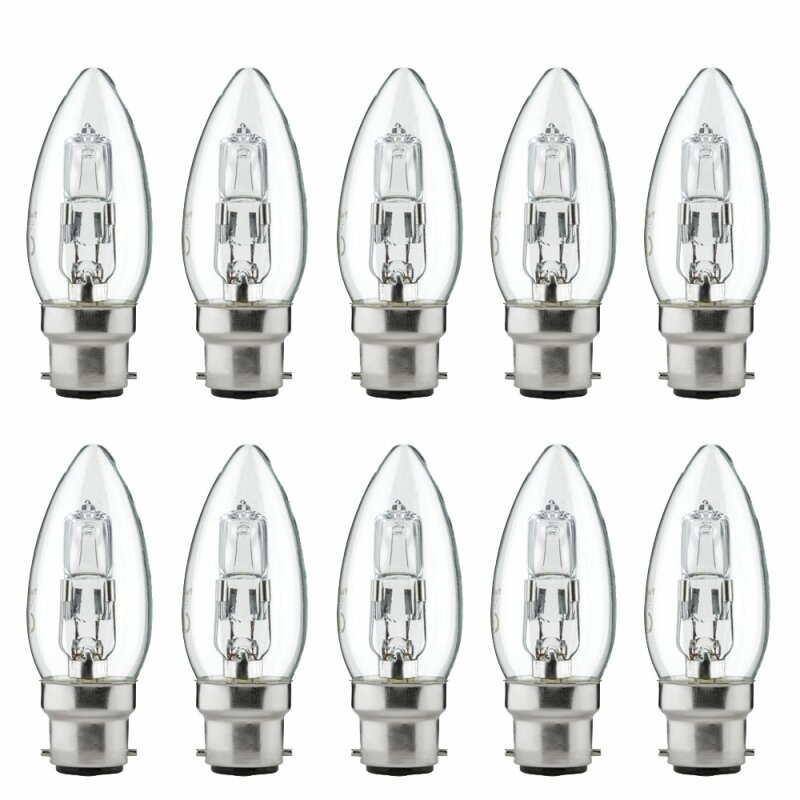 10 x Luminizer Eco Halogen Leuchtmittel Kerze 18W = 21W B22 klar 170l 10 x Luminizer Eco Halogen Leuchtmittel Kerze 18W = 21W B22 klar 170l