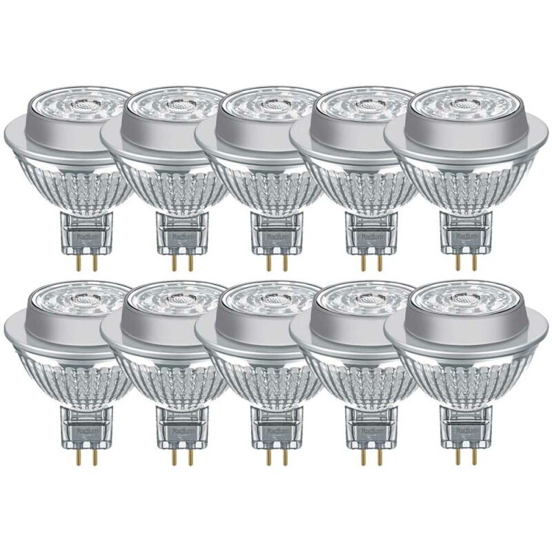10 X Radium Led Leuchtmittel Glas Reflektor Mr16 Star Retrofit 6 3w