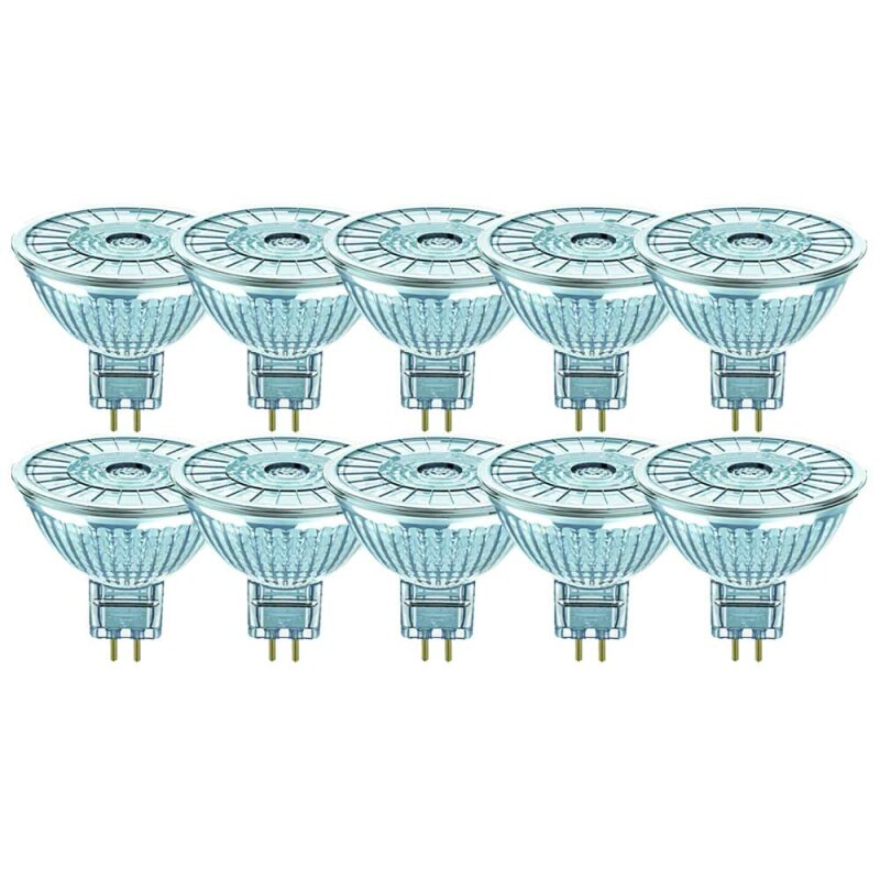 10 X Radium Led Leuchtmittel Mr16 Glas Reflektor 3 8w 35w Gu5 3 12v