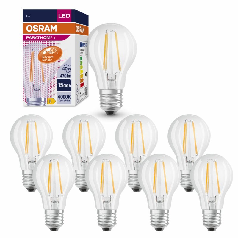 10 X Osram Led Filament Parathom A60 Birnenform 4w 40w E27 Klar 470